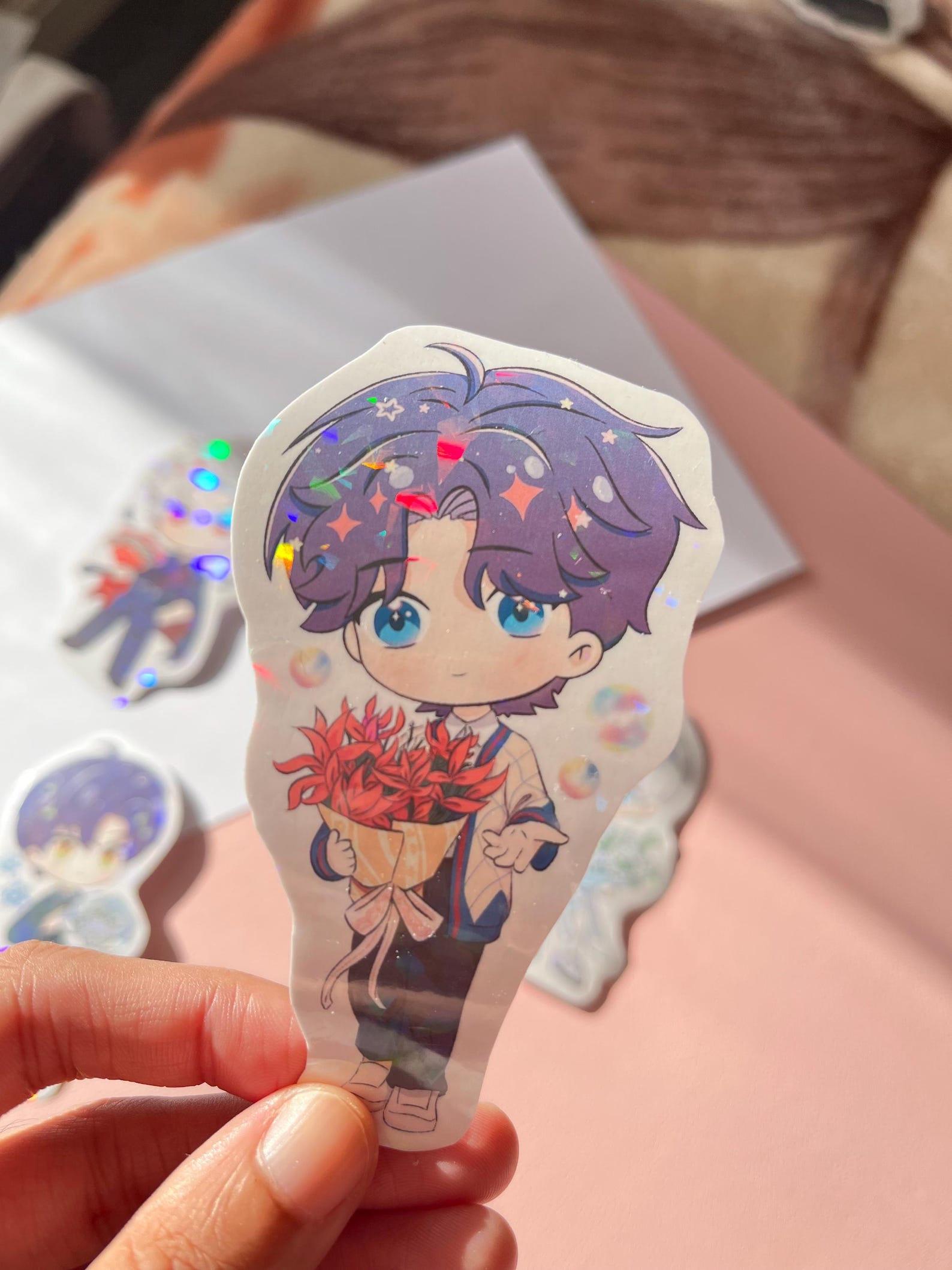 Love and Deepspace Holo Stickers, Gacha, Cute, Sylus ,caleb,xavier ...