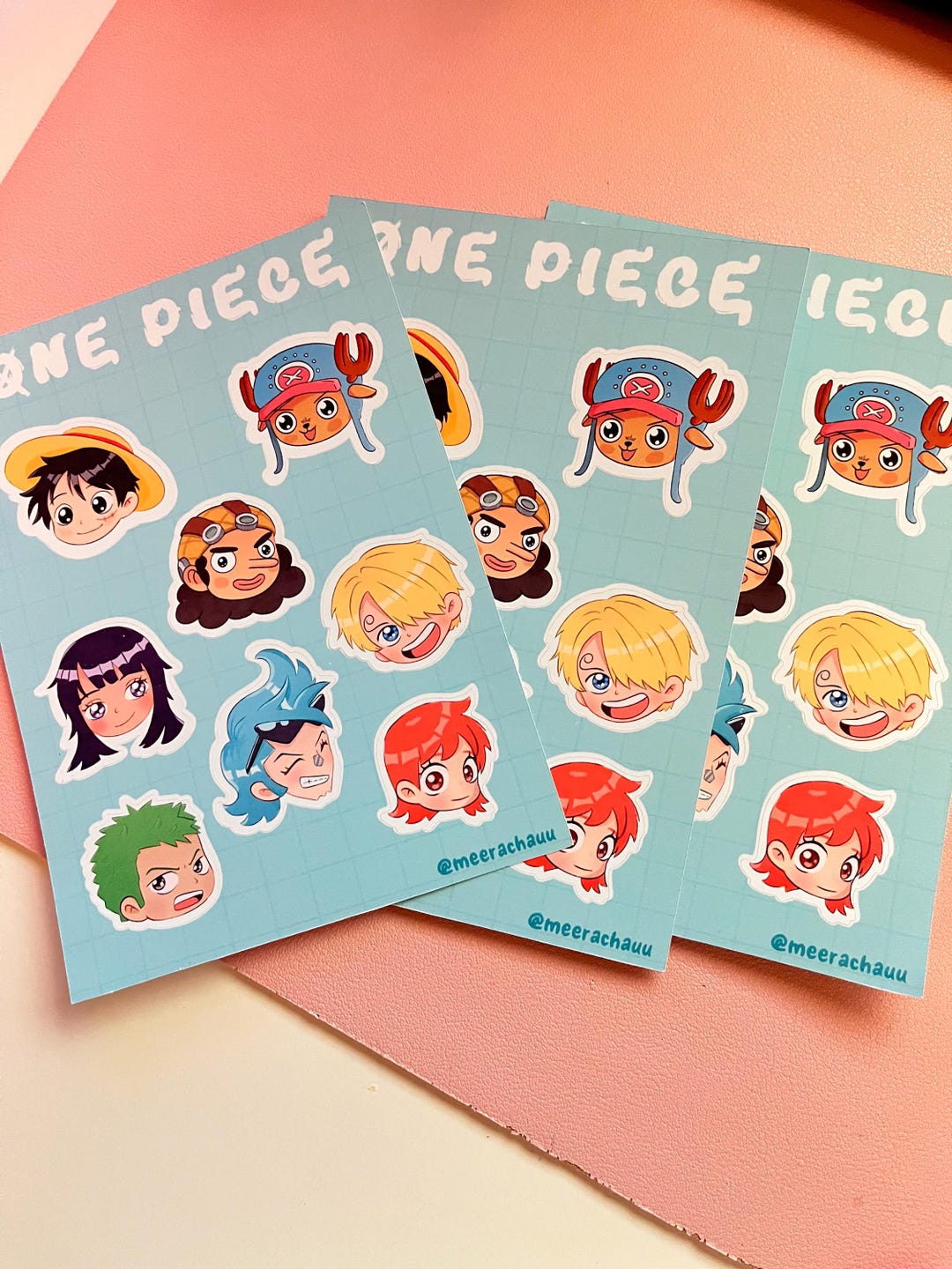 One Piece Sticker Sheet Anime | A6 Luffy,nami, Zoro - Etsy
