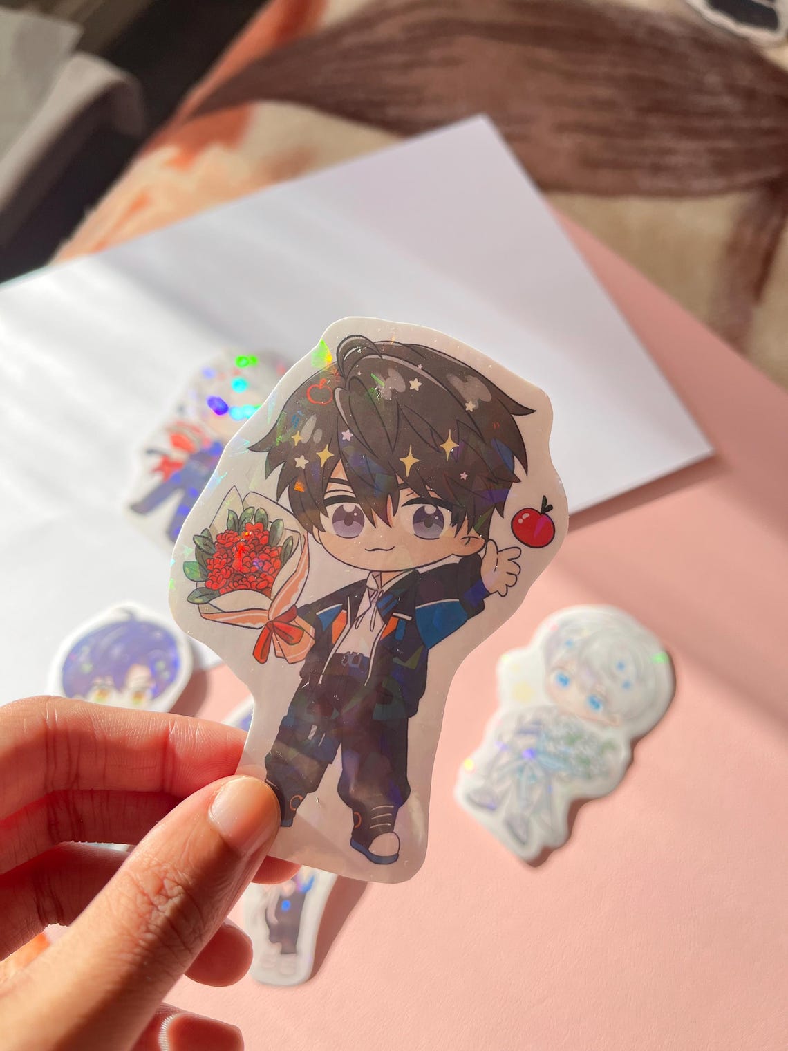 Love and Deepspace Holo Stickers, Gacha, Cute, Sylus ,caleb,xavier ...