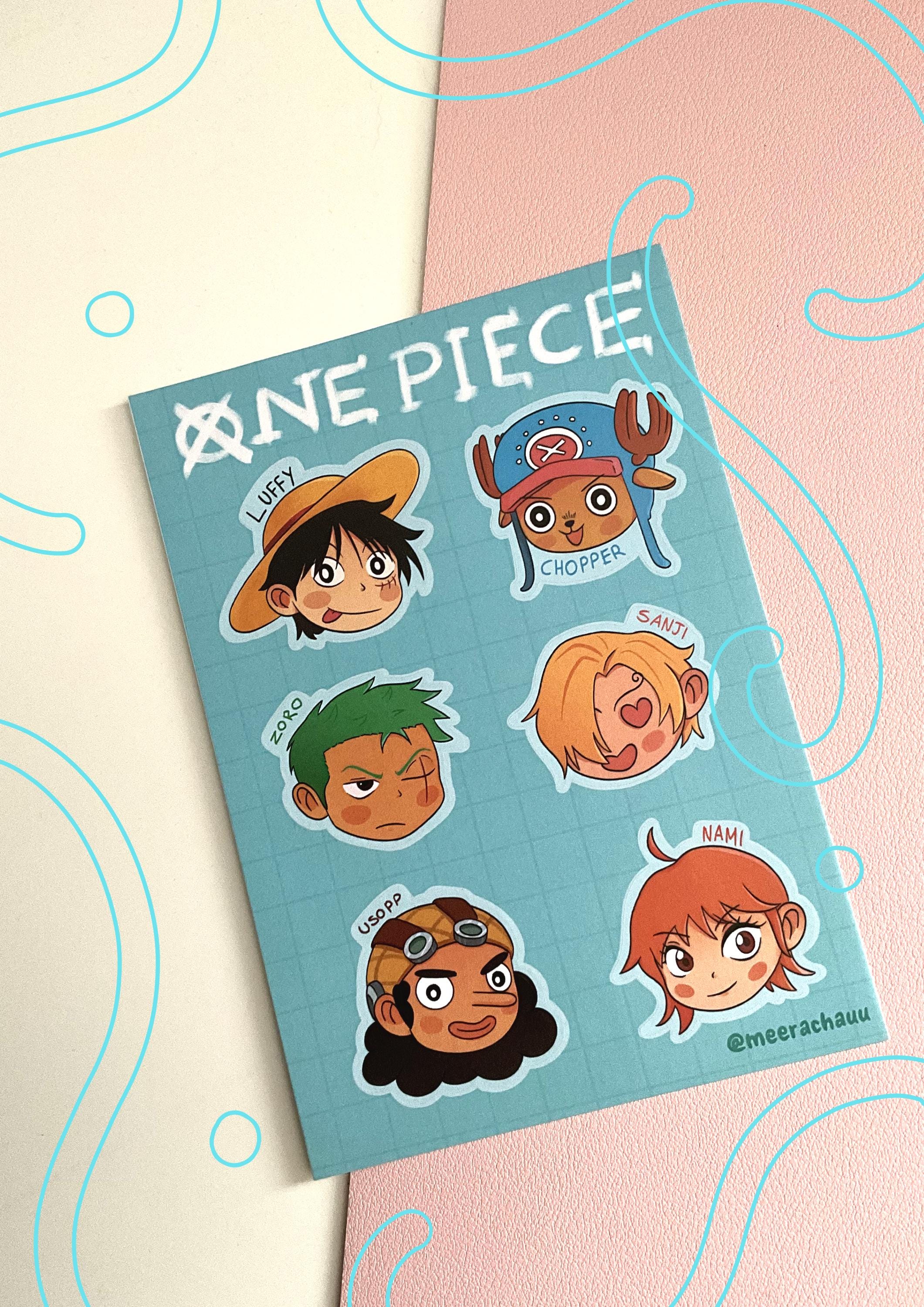 One Piece Sticker Sheet Anime | A6 Luffy,nami, Zoro - Etsy
