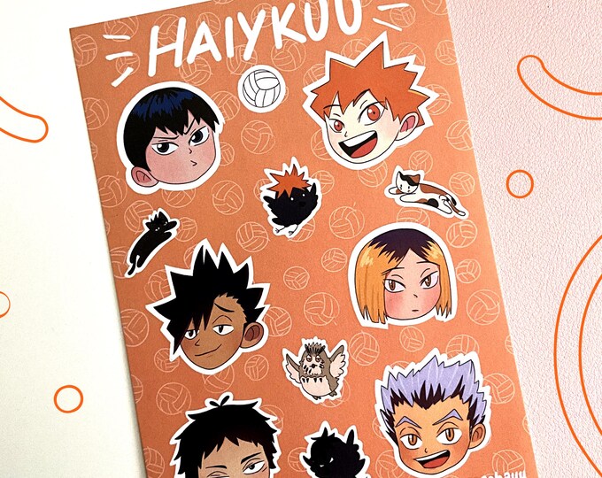 Haikyuu Sticker Sheet Anime| Karasuno, Nekoma | A6 - Etsy