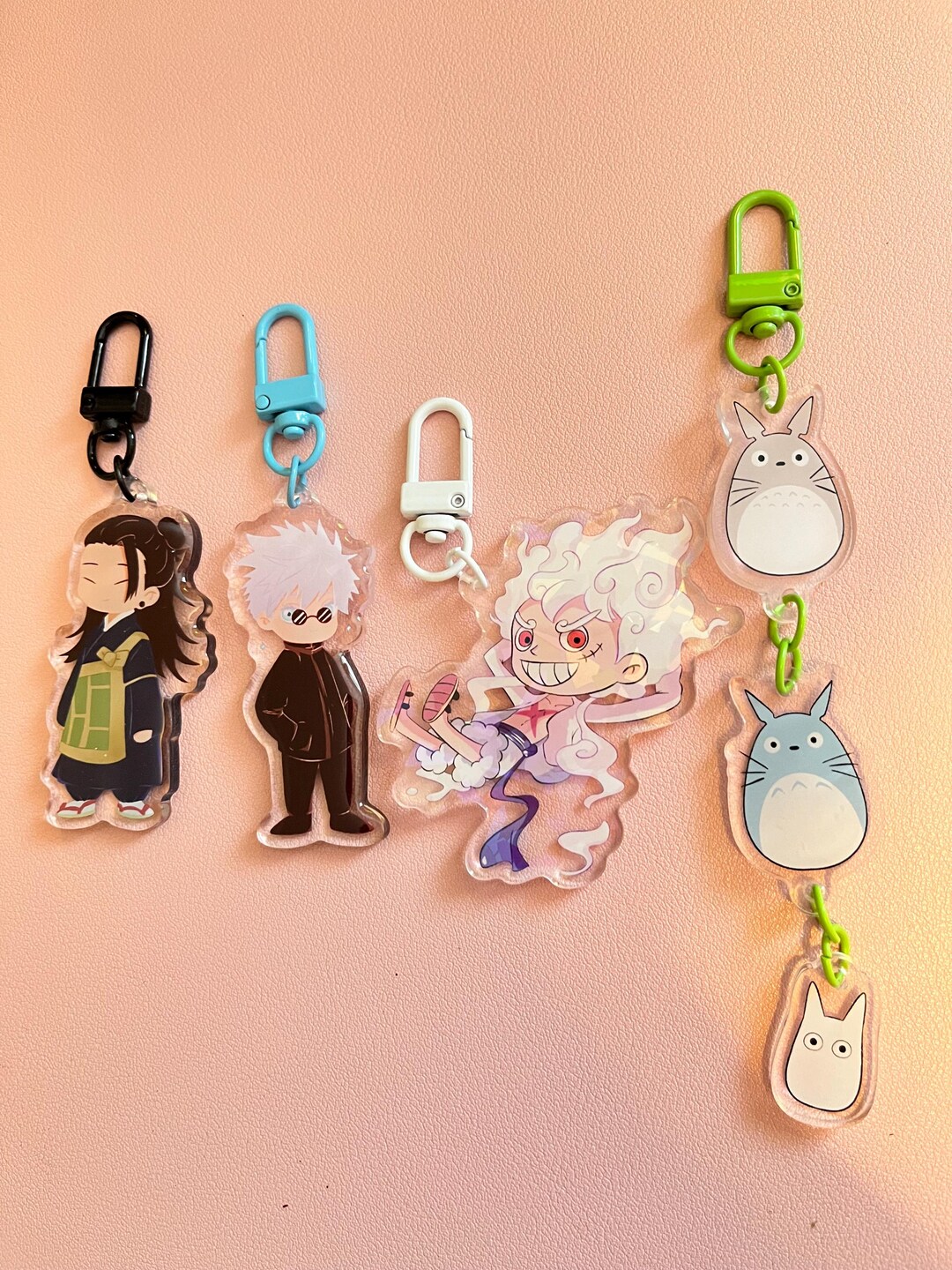 Various Keychains Gojo Geto Luffy Totoro Anime One Piece Jujutsu Kaisen ...