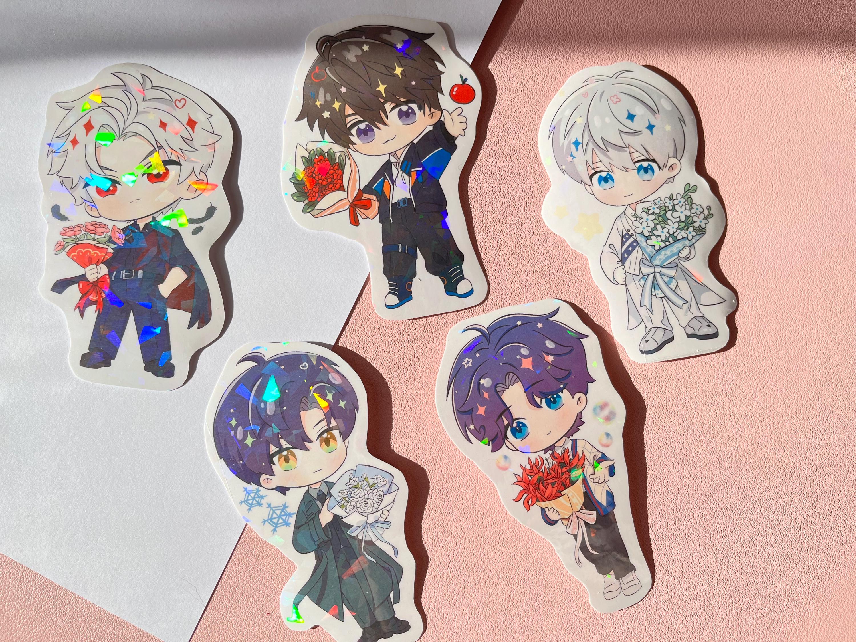 Love and Deepspace Holo Stickers, Gacha, Cute, Sylus ,caleb,xavier ...