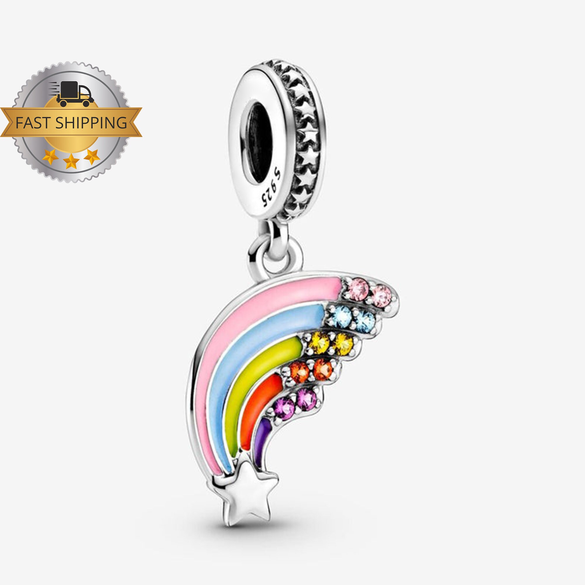 Colourful Rainbow Dangle Charm For Pandora Bracelet | Etsy