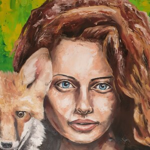 Portrait of Girl With Fox Oil Painting. - Etsy