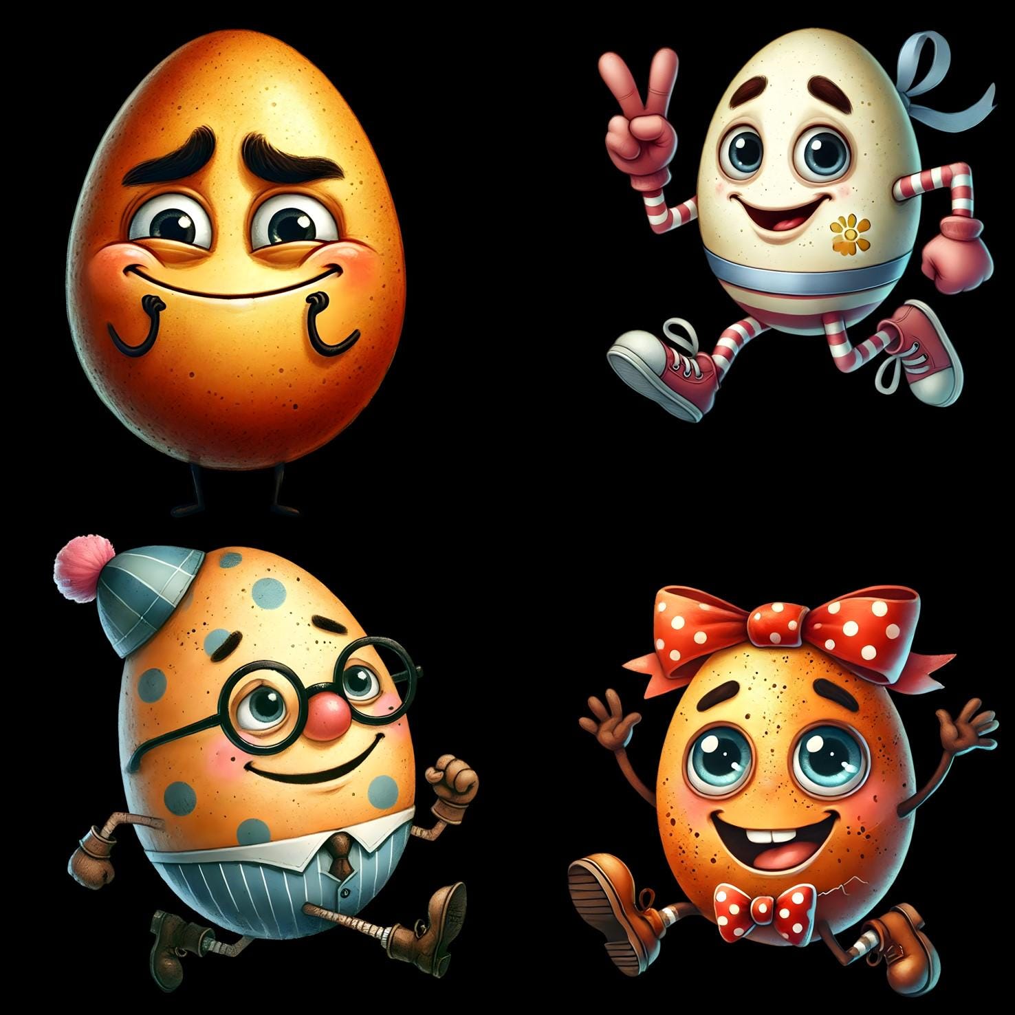 30 Pngs- Easter Eggs, Cute Eggs Clipart, Funny Ester Eggs, TRANSPARENT ...