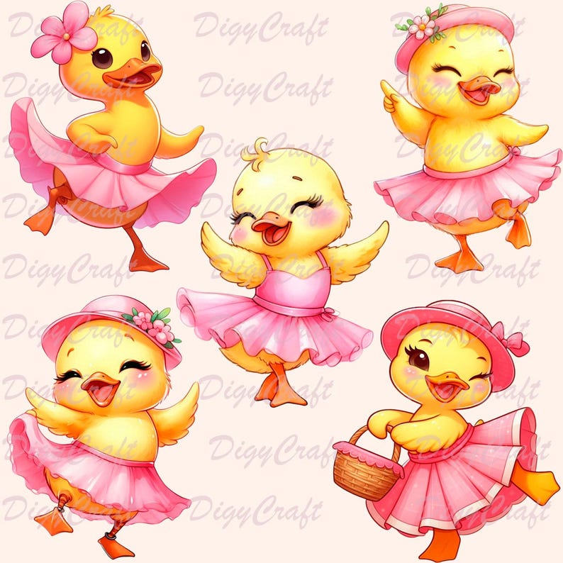 25 PNG Dancing Ducks, Watercolor Duck Clipart, Duck Sticker, Dancing ...