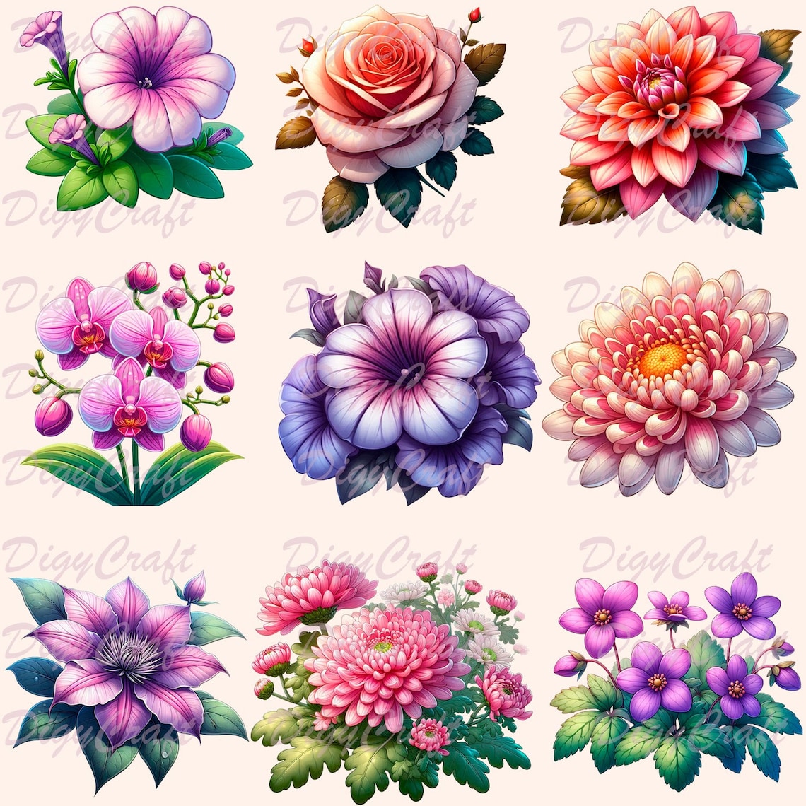 50 PNG Flowers, Summer Flowers, Flowers Clipart, TRANSPARENT Background ...