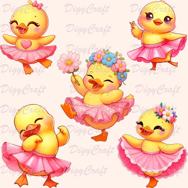 25 PNG Dancing Ducks, Watercolor Duck Clipart, Duck Sticker, Dancing ...