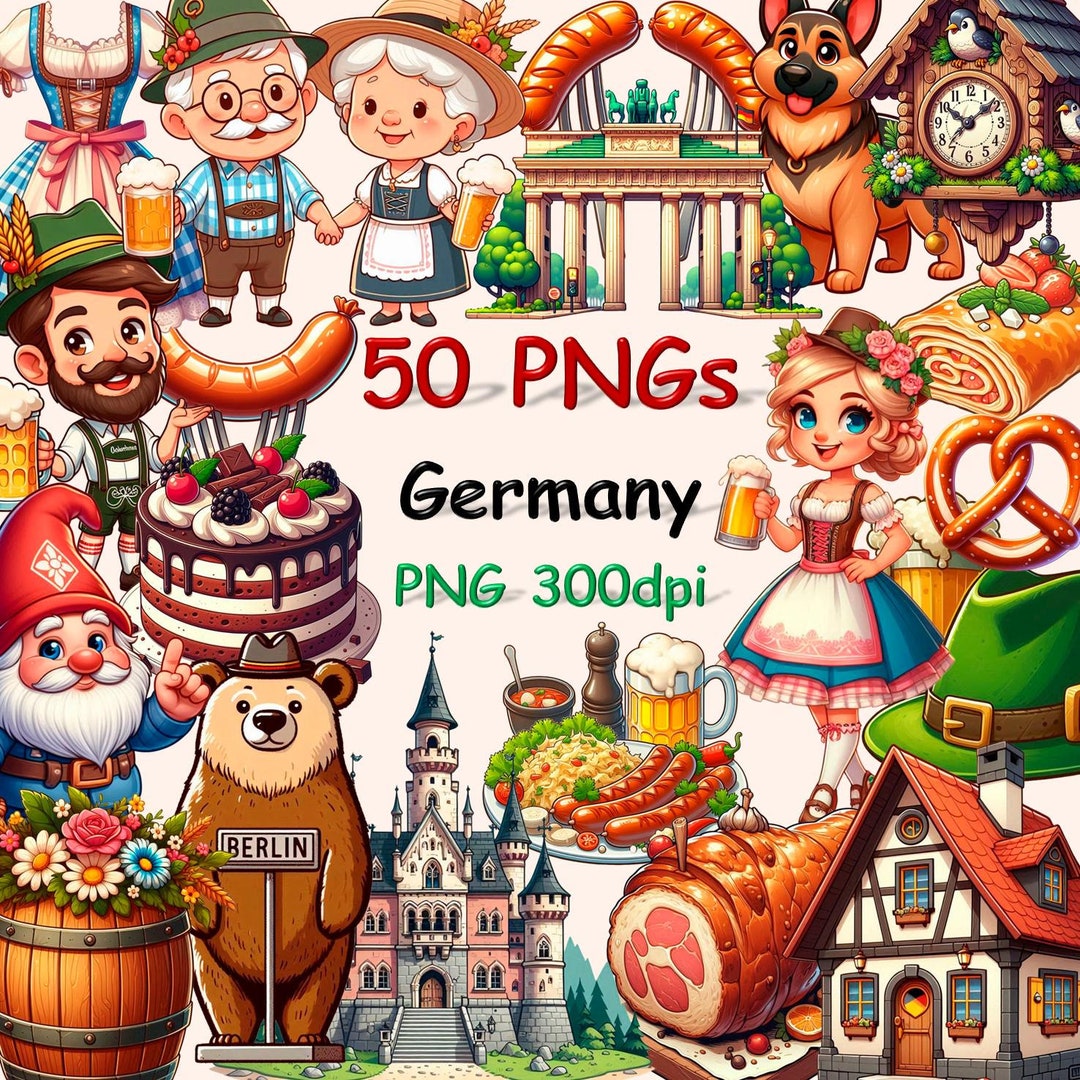 50 Pngs- Germany, German Stickers, Oktoberfest, German Symbols ...