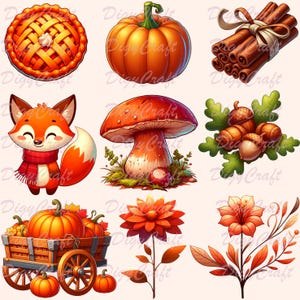 50 PNG- Autumn Clipart, Fall Cipart, Autumn Stickers, TRANSPARENT ...