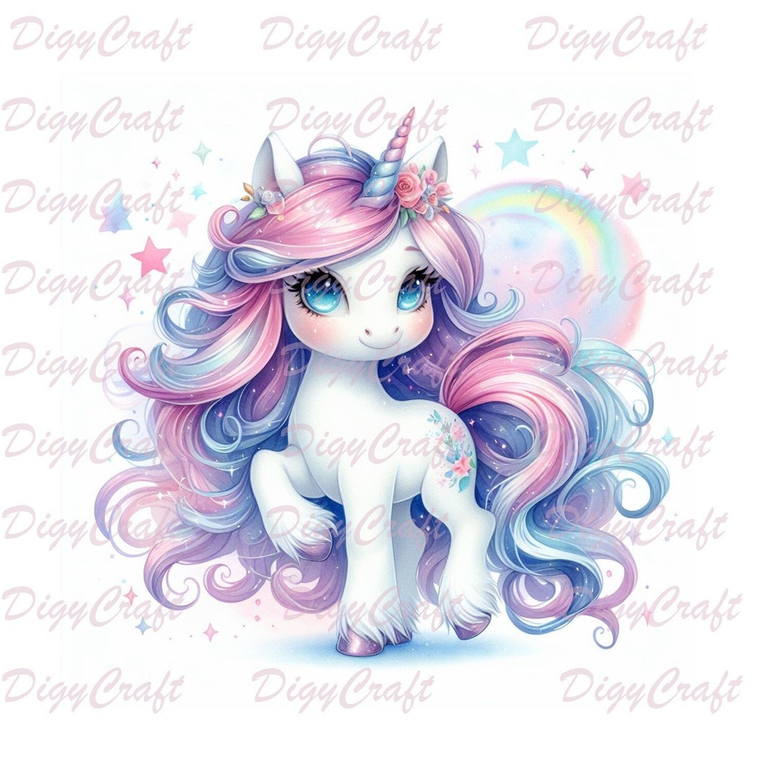 25 Little Unicorns, Clipart, Printable Watercolor Clipart, High Quality ...