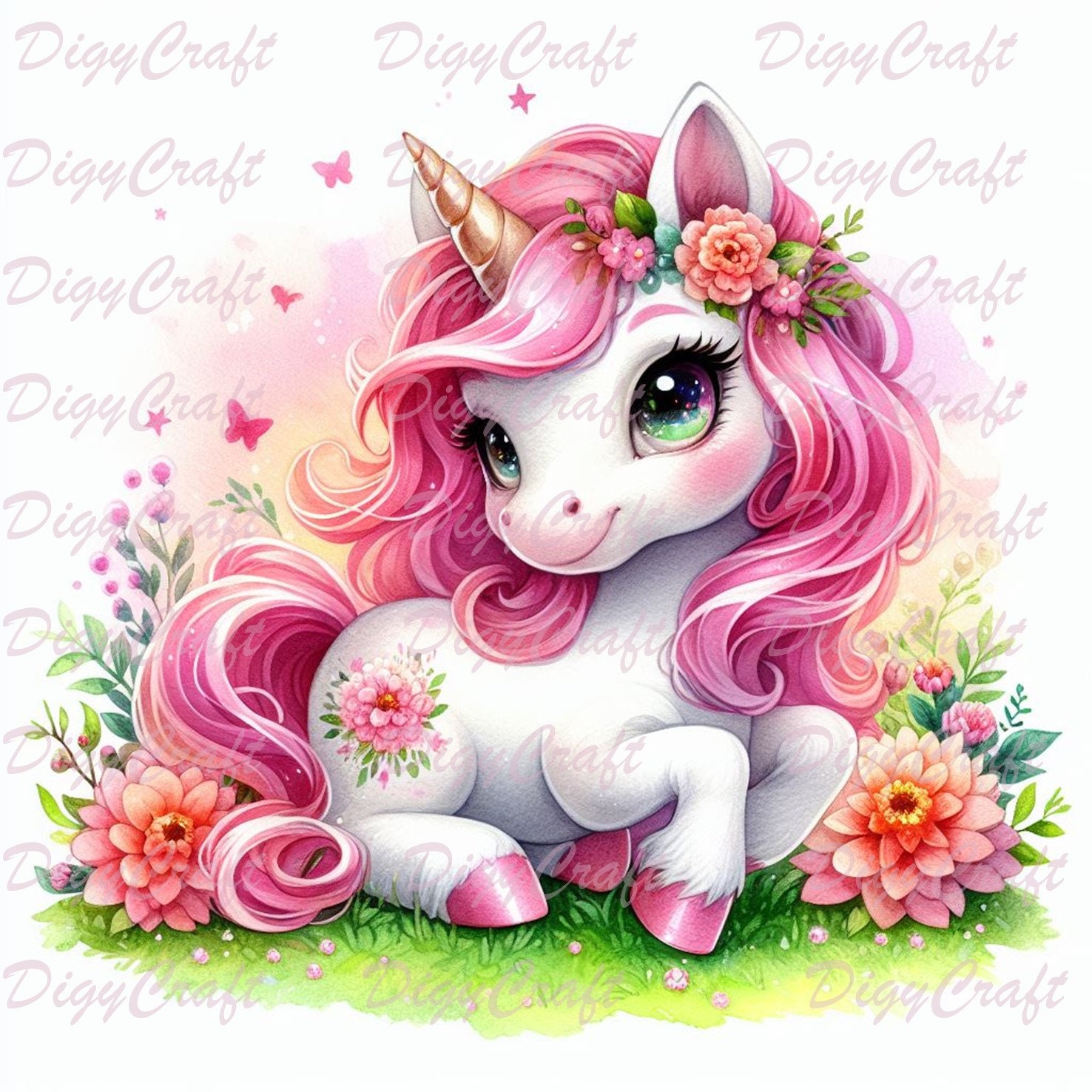 25 Little Unicorns, Clipart, Printable Watercolor Clipart, High Quality ...