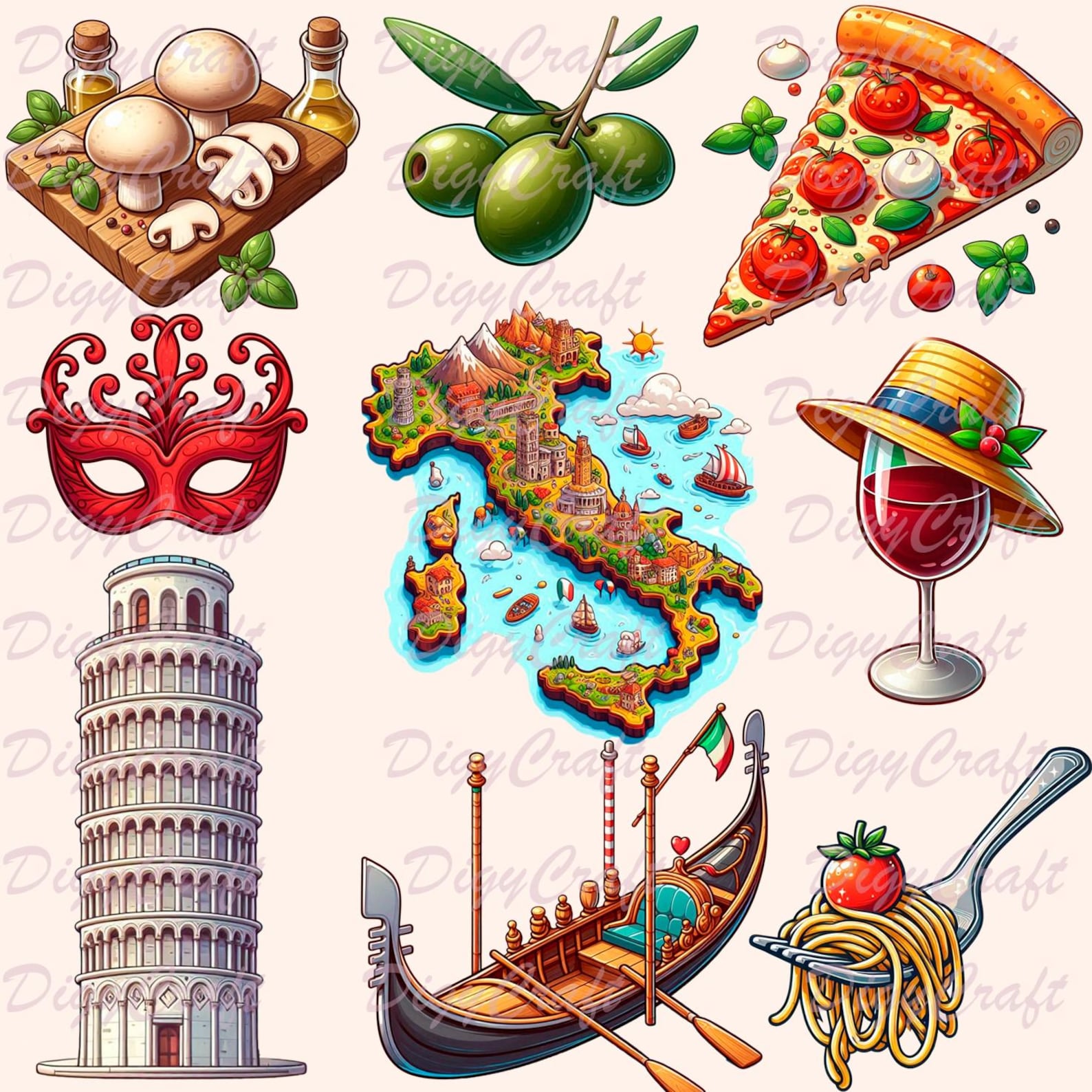 50 Pngs- Beautiful Italy, Italy Clipart, Bella Italia, TRANSPARENT ...