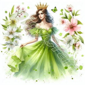 25 Images, the Queen of Spring Watercolor - Etsy