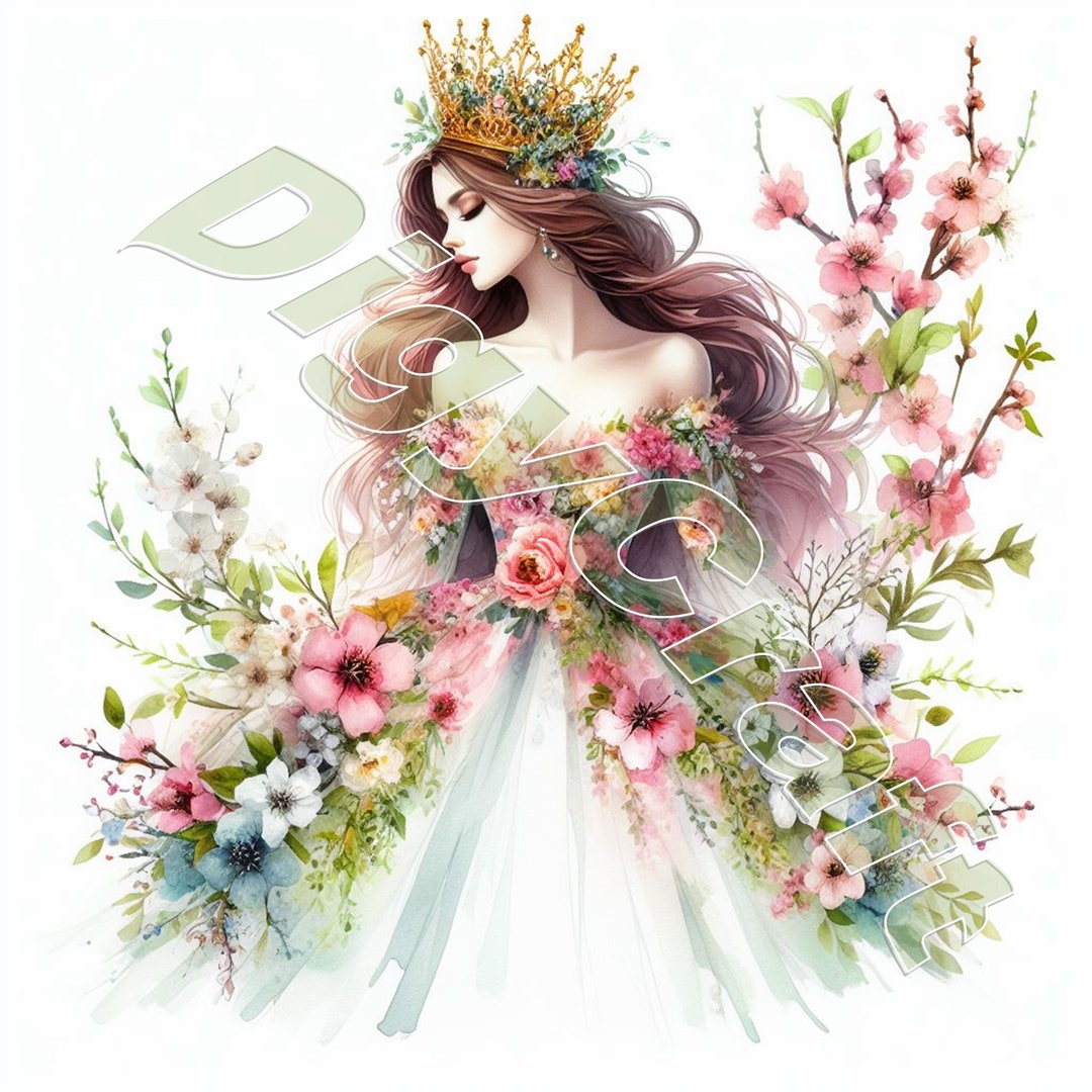 25 Images, the Queen of Spring Watercolor - Etsy