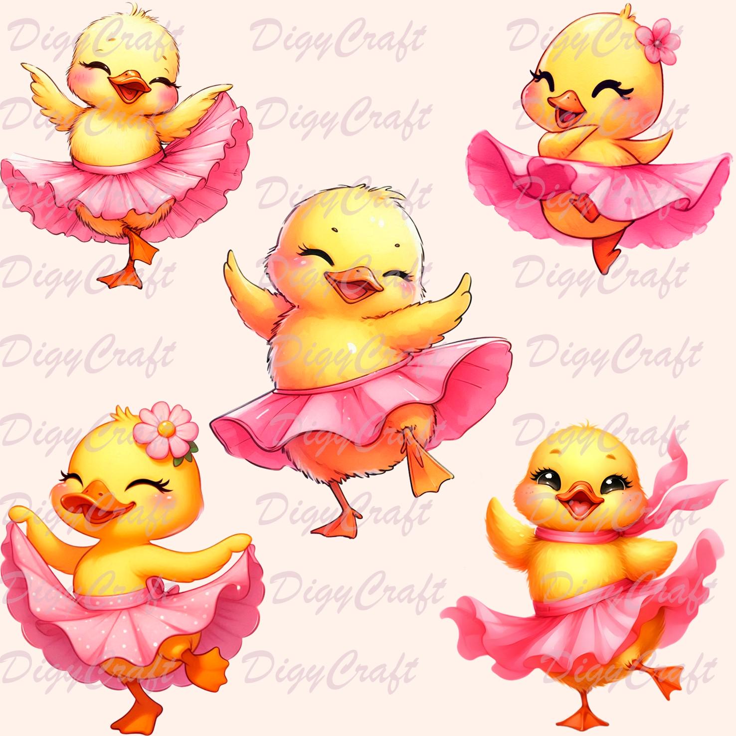 25 PNG Dancing Ducks, Watercolor Duck Clipart, Duck Sticker, Dancing ...