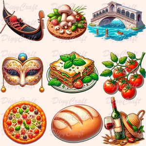 Italy Clipart: 50 Watercolor Pngs, Bella Italia (digital Download) - Etsy