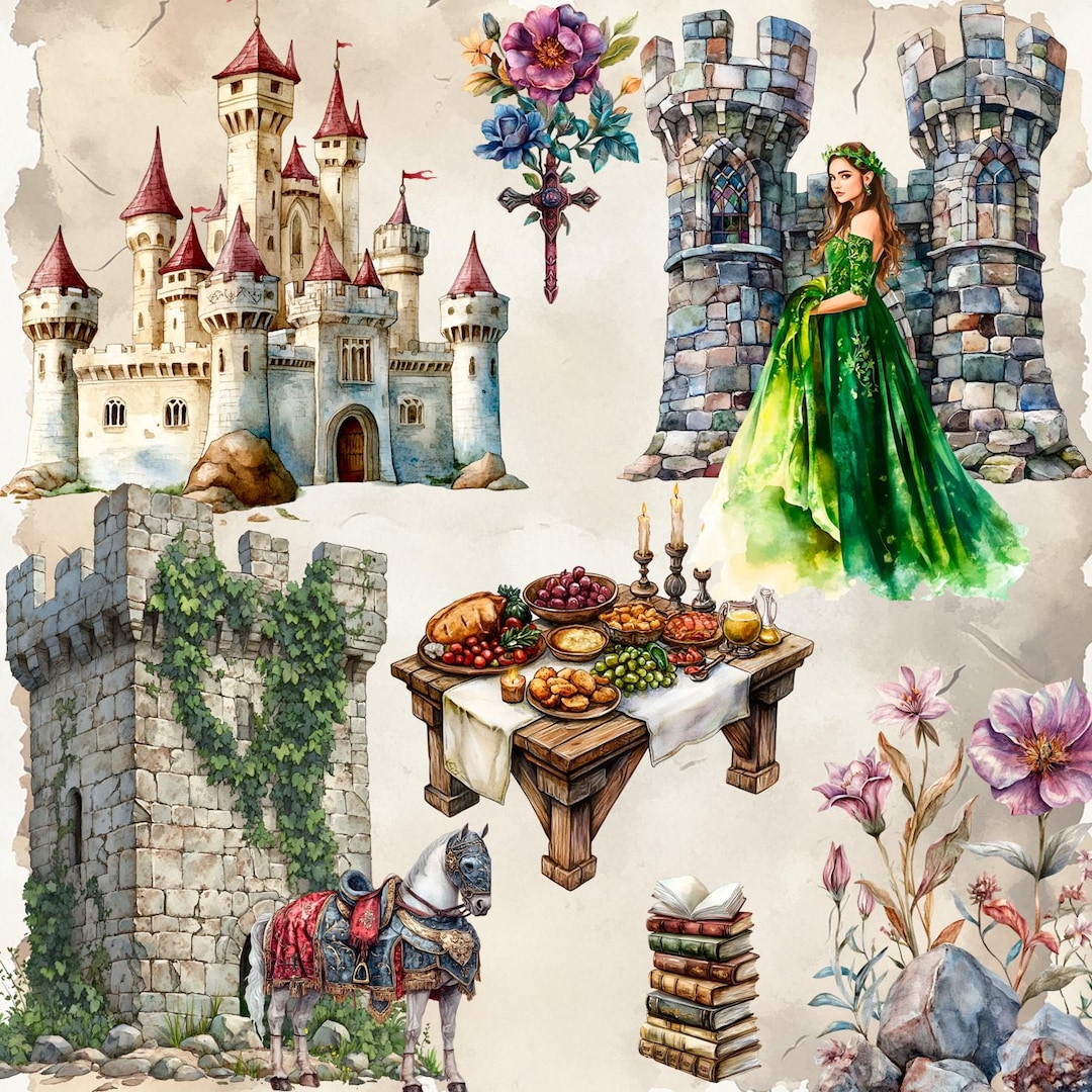 111 Pngs- Medieval Kingdom, Magical Kingdom Clipart, King and Queen ...