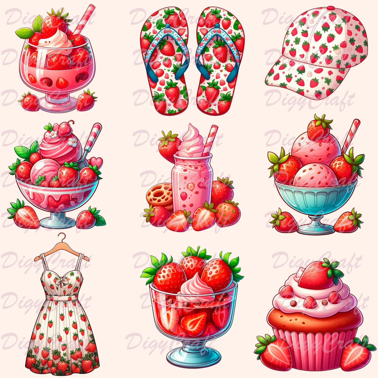 50 PNG- Images, Strawberry Clipart, Strawberry Sticker, TRANSPARENT ...