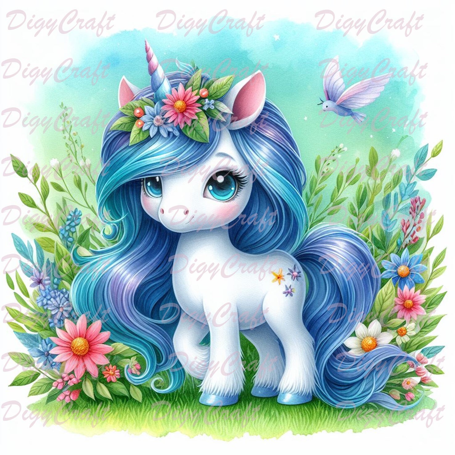 25 Little Unicorns, Clipart, Printable Watercolor Clipart, High Quality ...