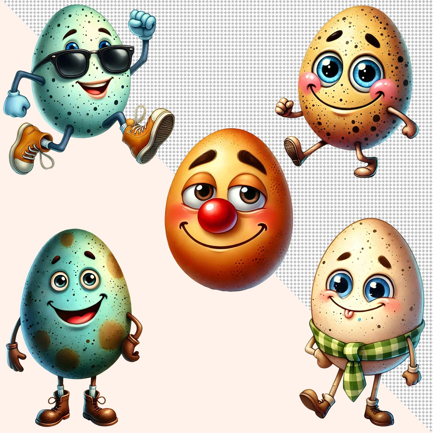 30 Pngs- Easter Eggs, Cute Eggs Clipart, Funny Ester Eggs, TRANSPARENT ...