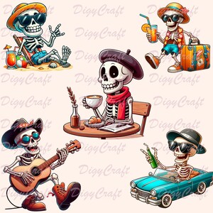 25 PNG- Images, 25 Jolly Skeletons, Skeleton Clipart, TRANSPARENT ...