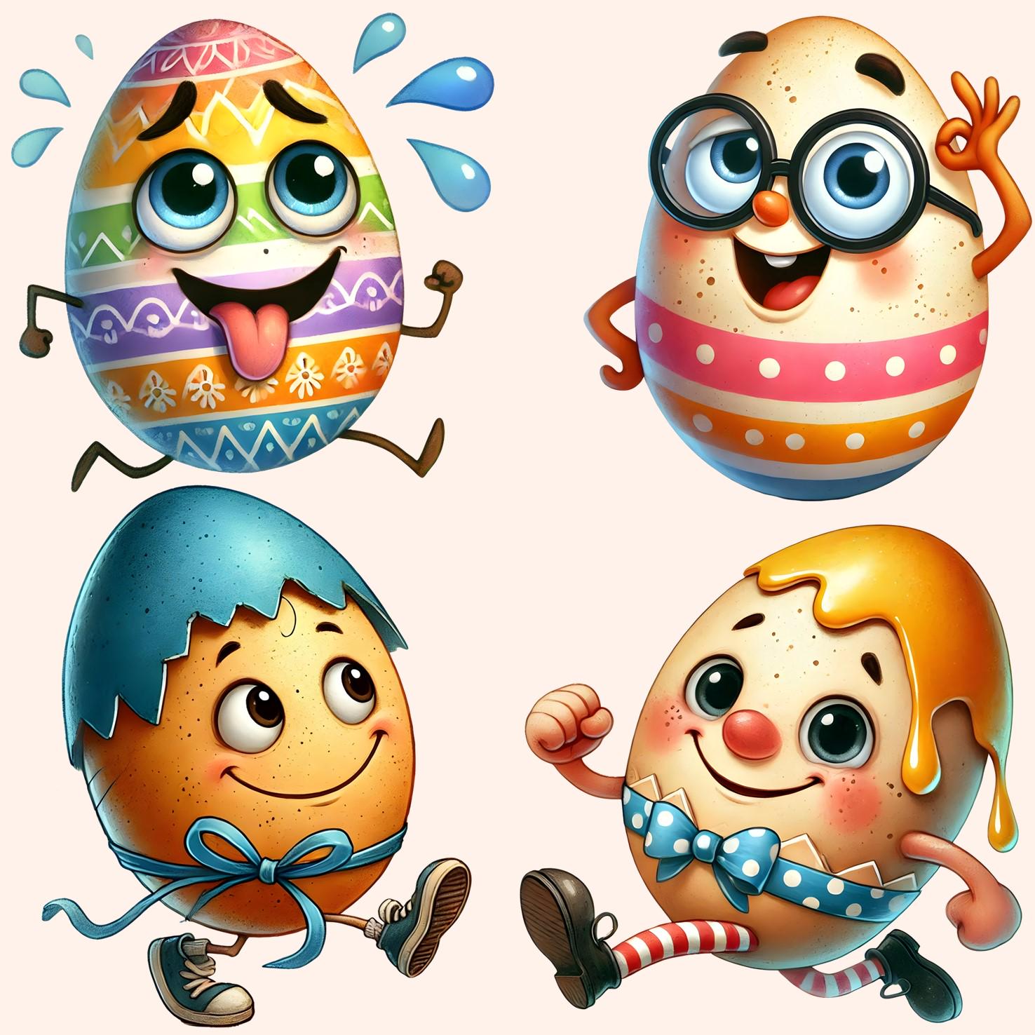 30 Pngs- Easter Eggs, Cute Eggs Clipart, Funny Ester Eggs, TRANSPARENT ...