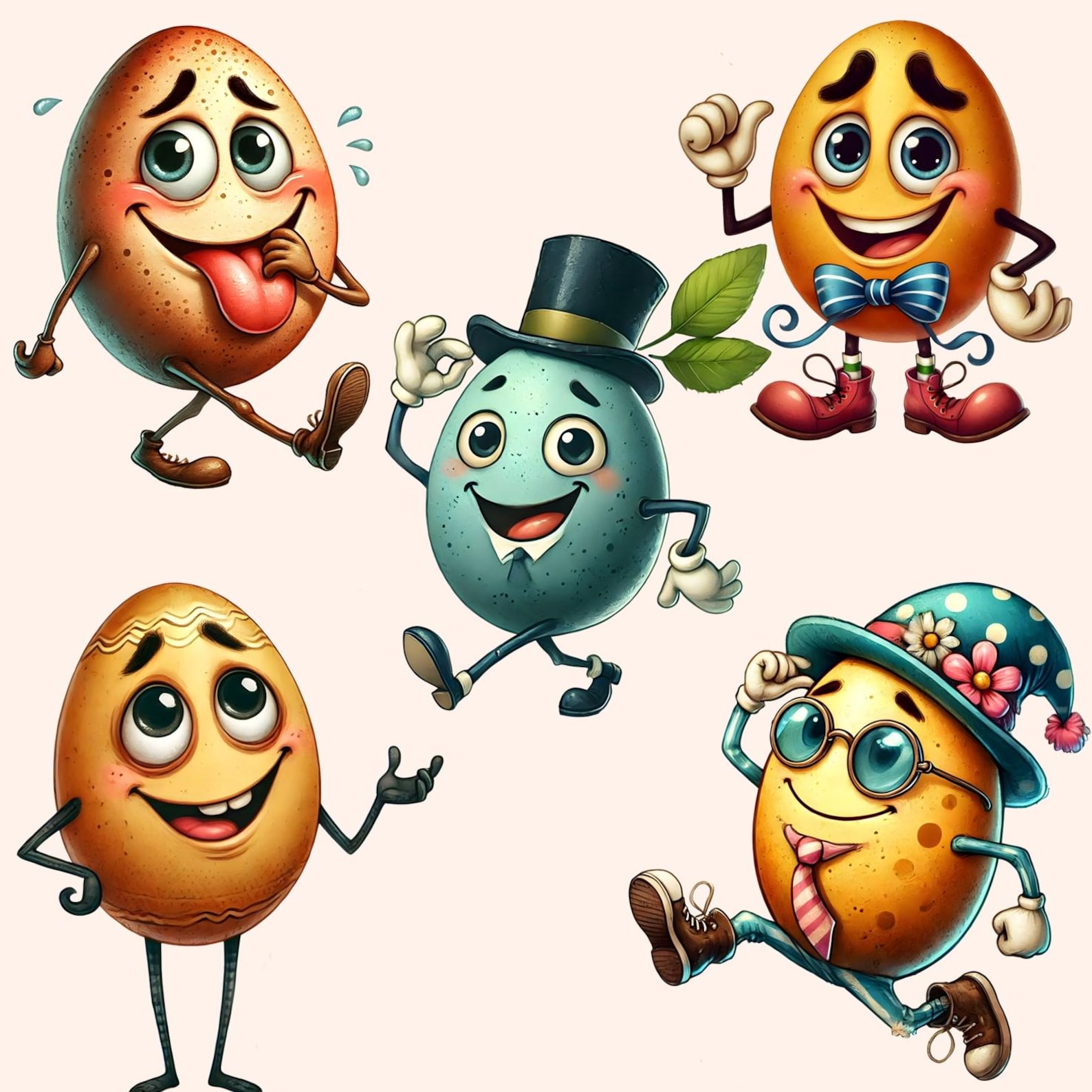 30 Pngs- Easter Eggs, Cute Eggs Clipart, Funny Ester Eggs, TRANSPARENT ...