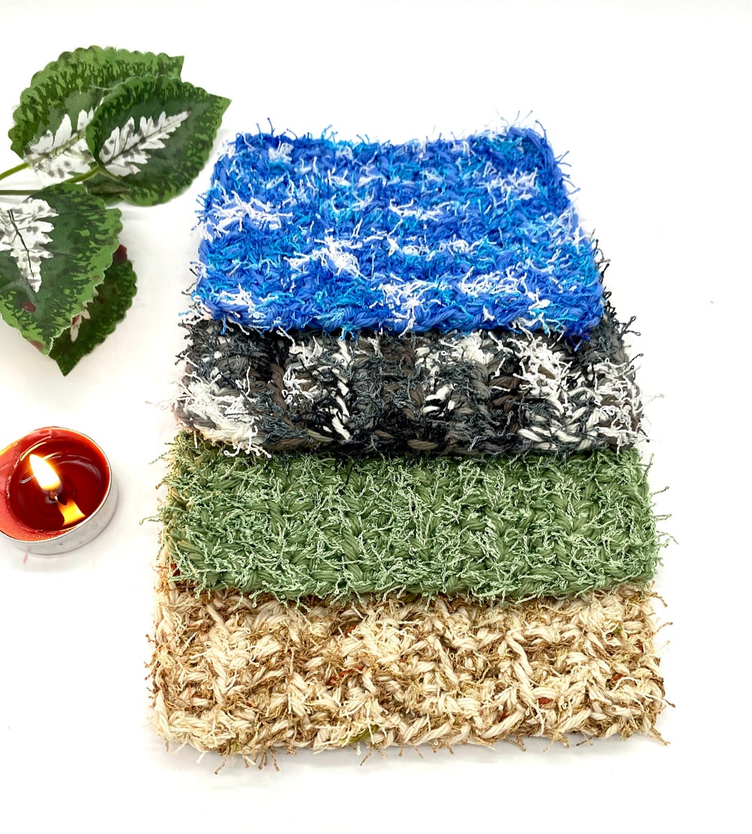 Scrubbie Crochet Scouring Pad, Pot and Dish Scrubber, Reuseable ...