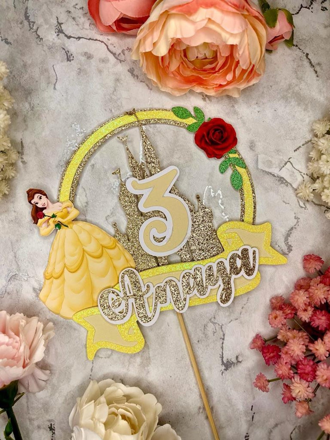 Belle Princess Cake Topper - Etsy