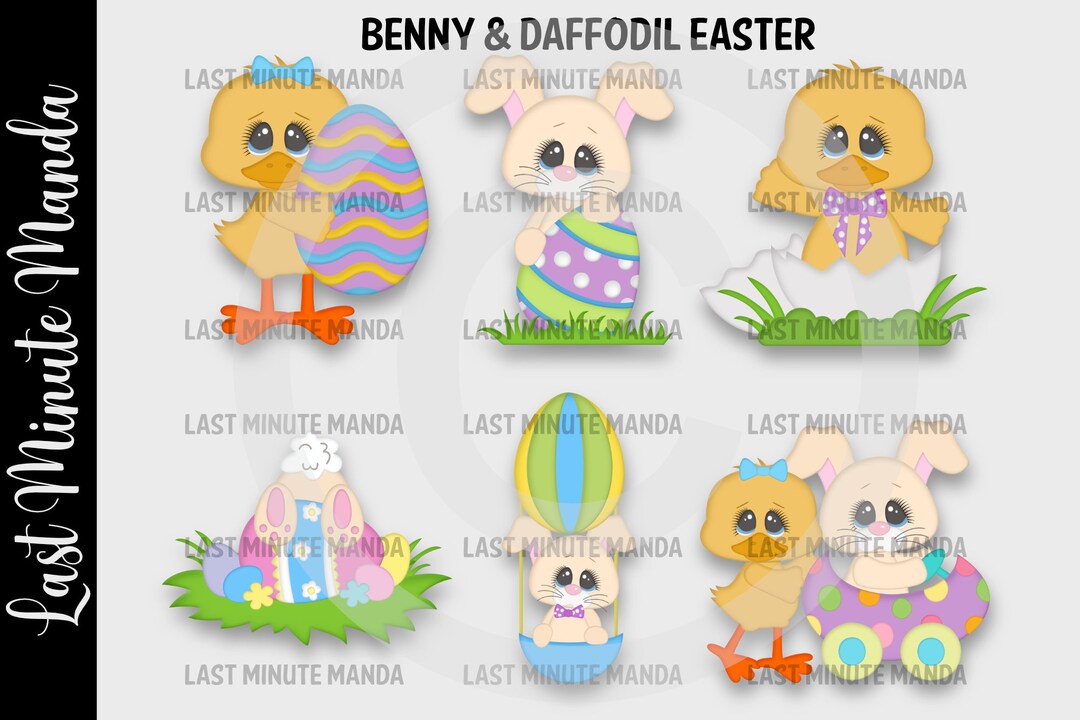 Benny and Daffodil Easter Transparent PNG Clipart - Etsy