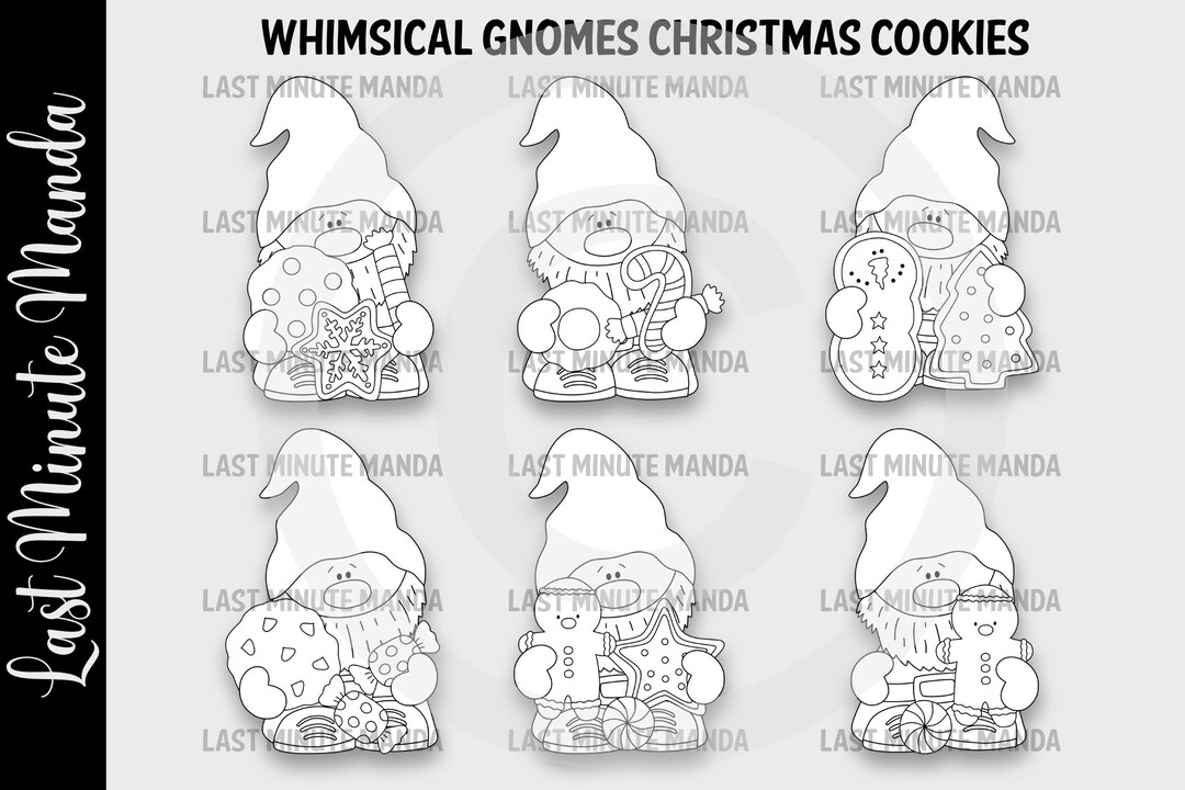 Whimsical Gnomes Christmas Cookies Digital Stamps - Etsy