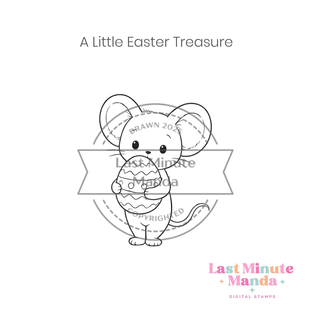 A Little Easter Treasure – Storybook Mouse Holding Easter Egg Digital ...