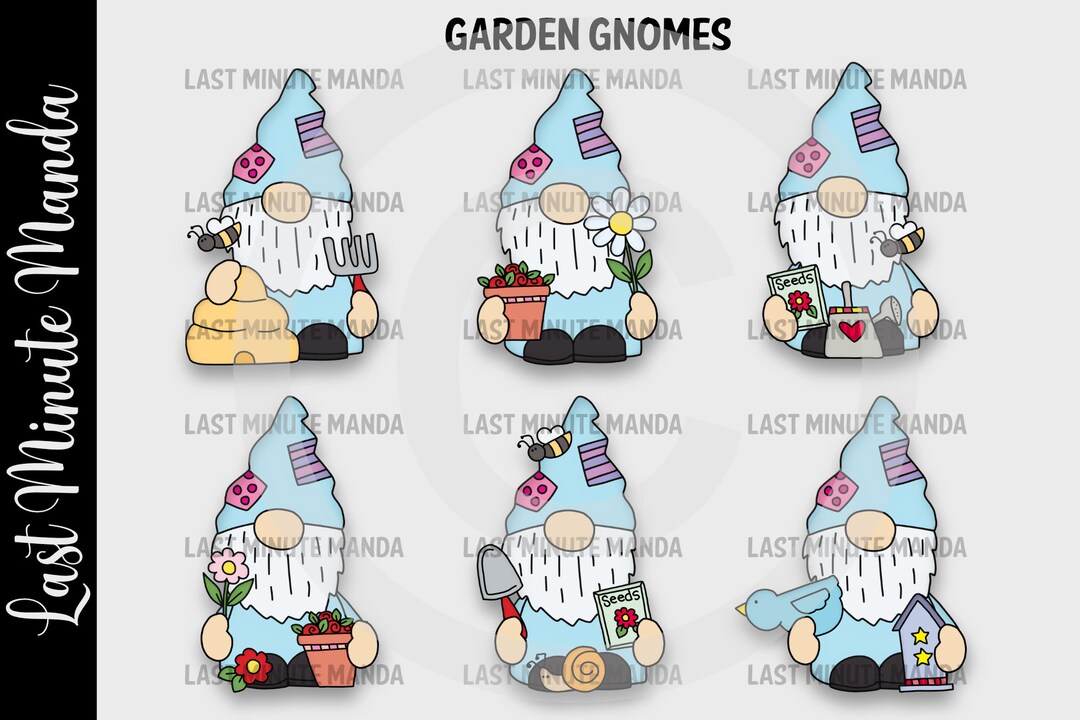 Garden Gnomes Clip Art, Commercial Use, Clipart, Digital Image, Png ...
