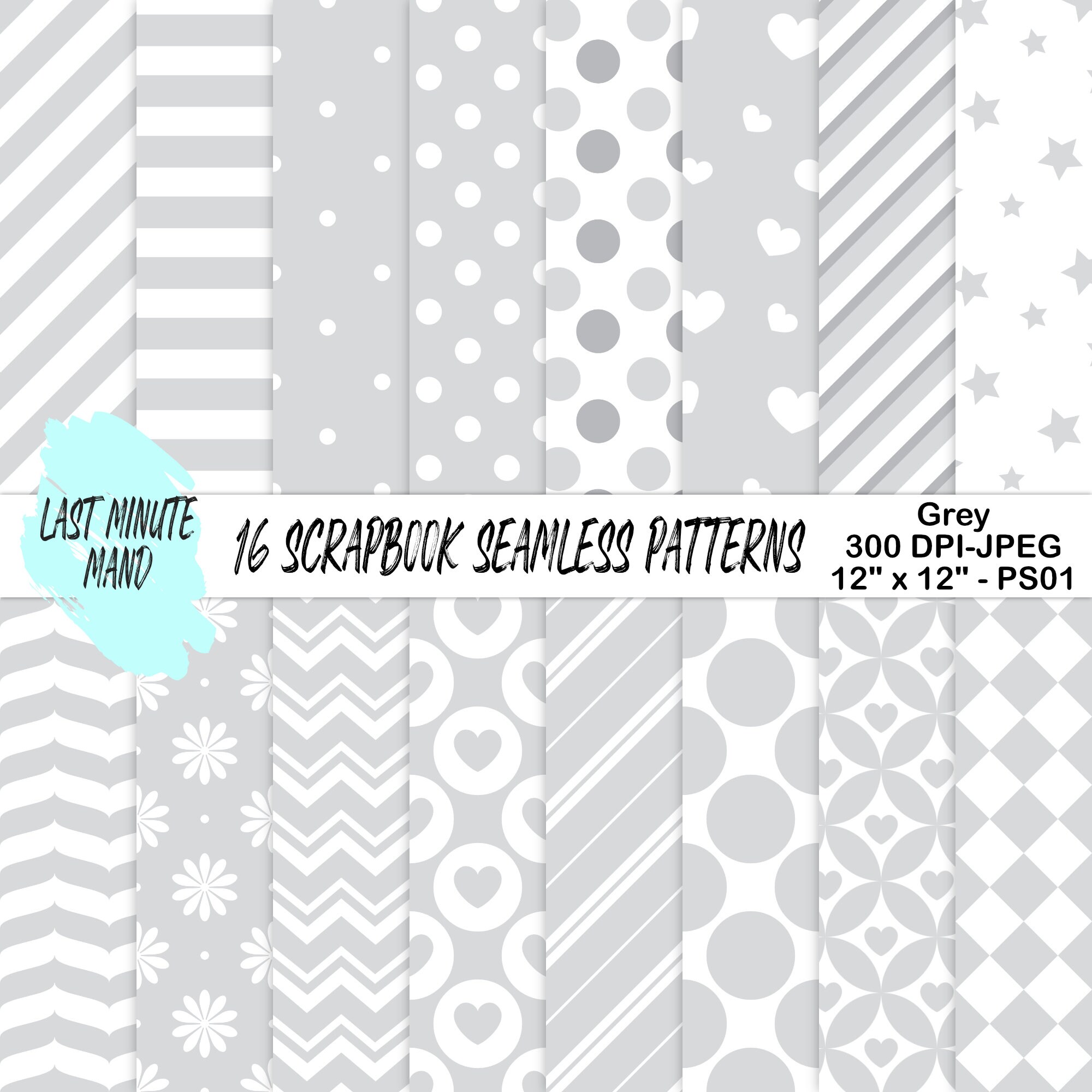 Paper Paper Ephemera Paper & Party Supplies Seamless Pattern Instant ...