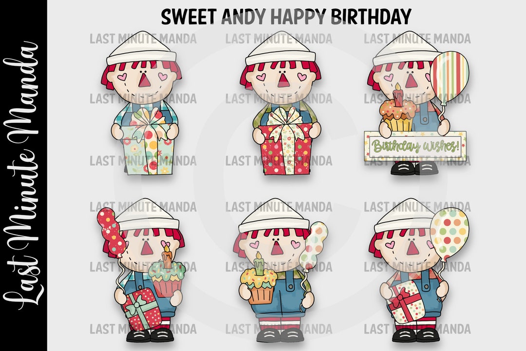 Sweet Andy Happy Birthday Clip Art, Commercial Use, Clipart, Digital ...