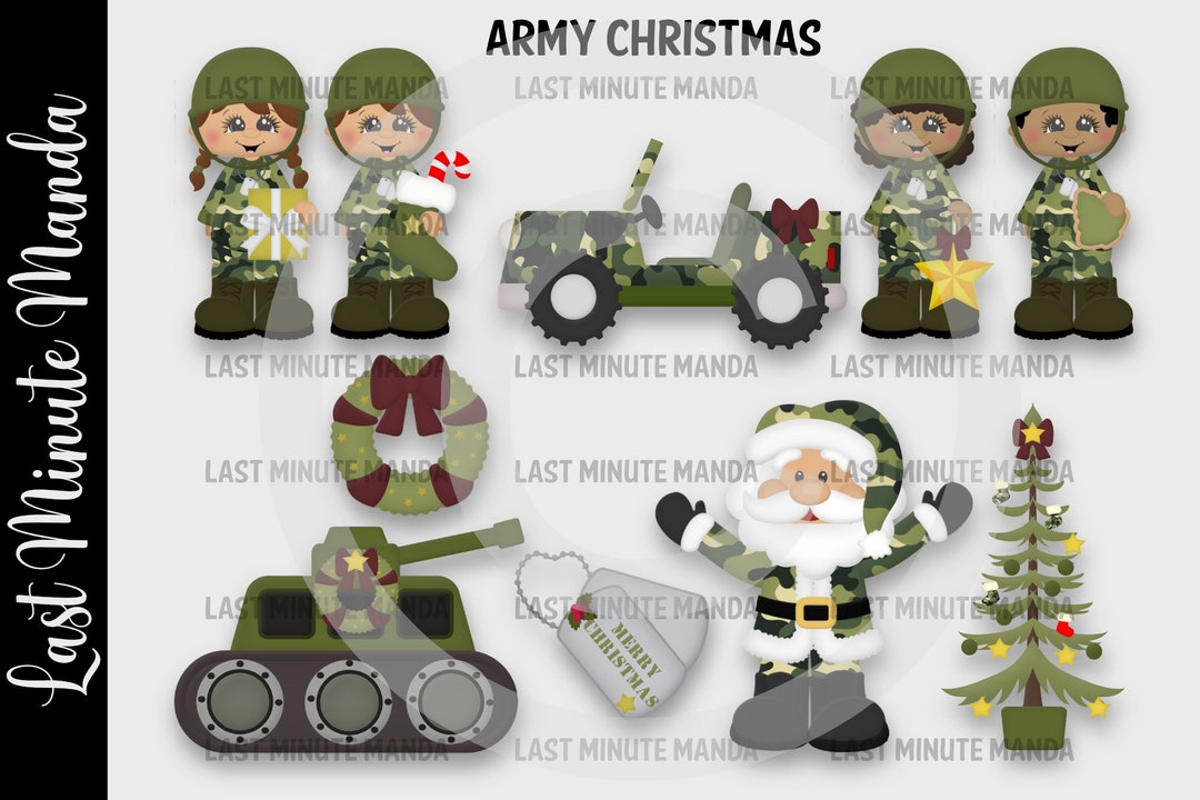 Army Christmas Transparent PNG Clipart - Etsy