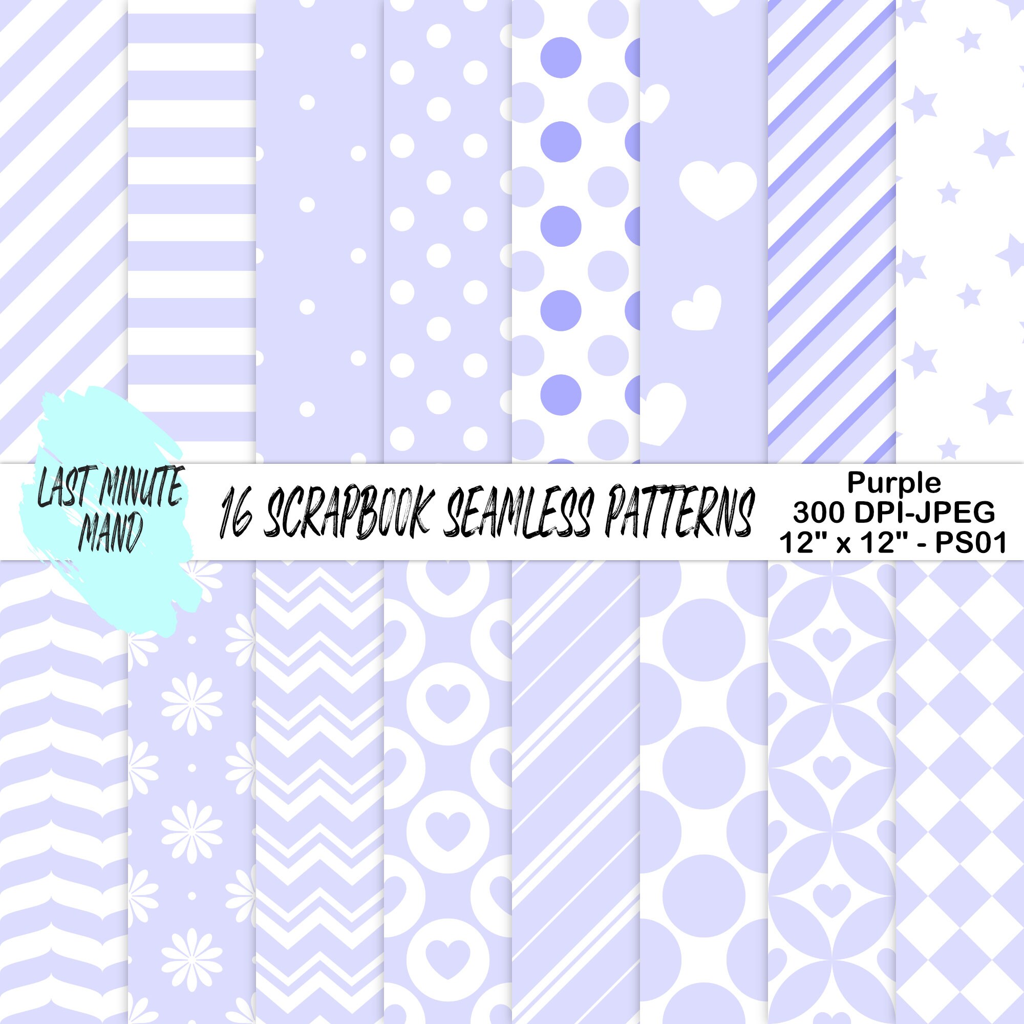 Pastel Purple Digital Paper 1 Geometric Patterns for - Etsy Canada