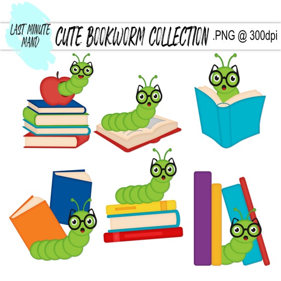 Cute Bookworm Clipart Free