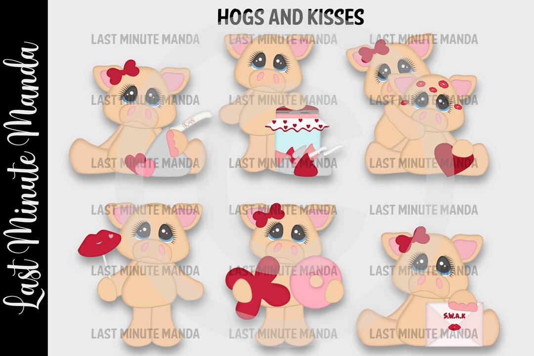 Hogs and Kisses PSD Layered Graphics - Etsy