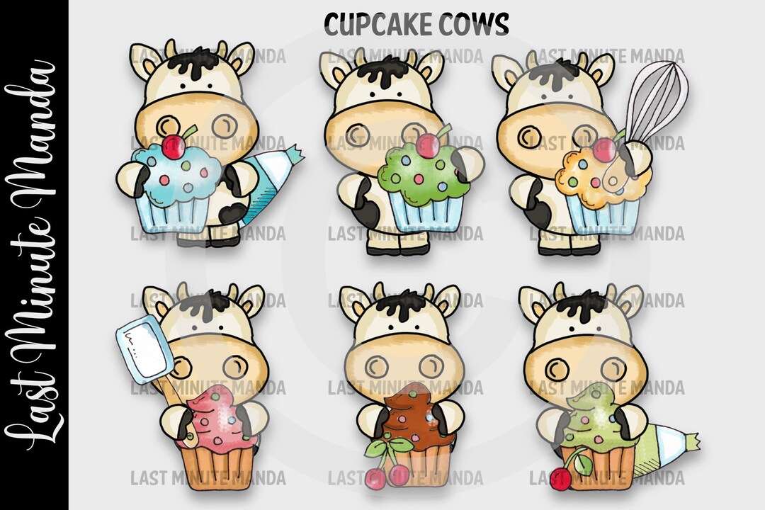 Cupcake Cows Clip Art, Commercial Use, Clipart, Digital Image, Png ...