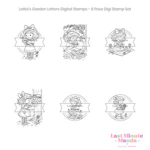 Lottie’s Garden Letters – Digi Stamp Set | Spring Letter Writing Girl ...