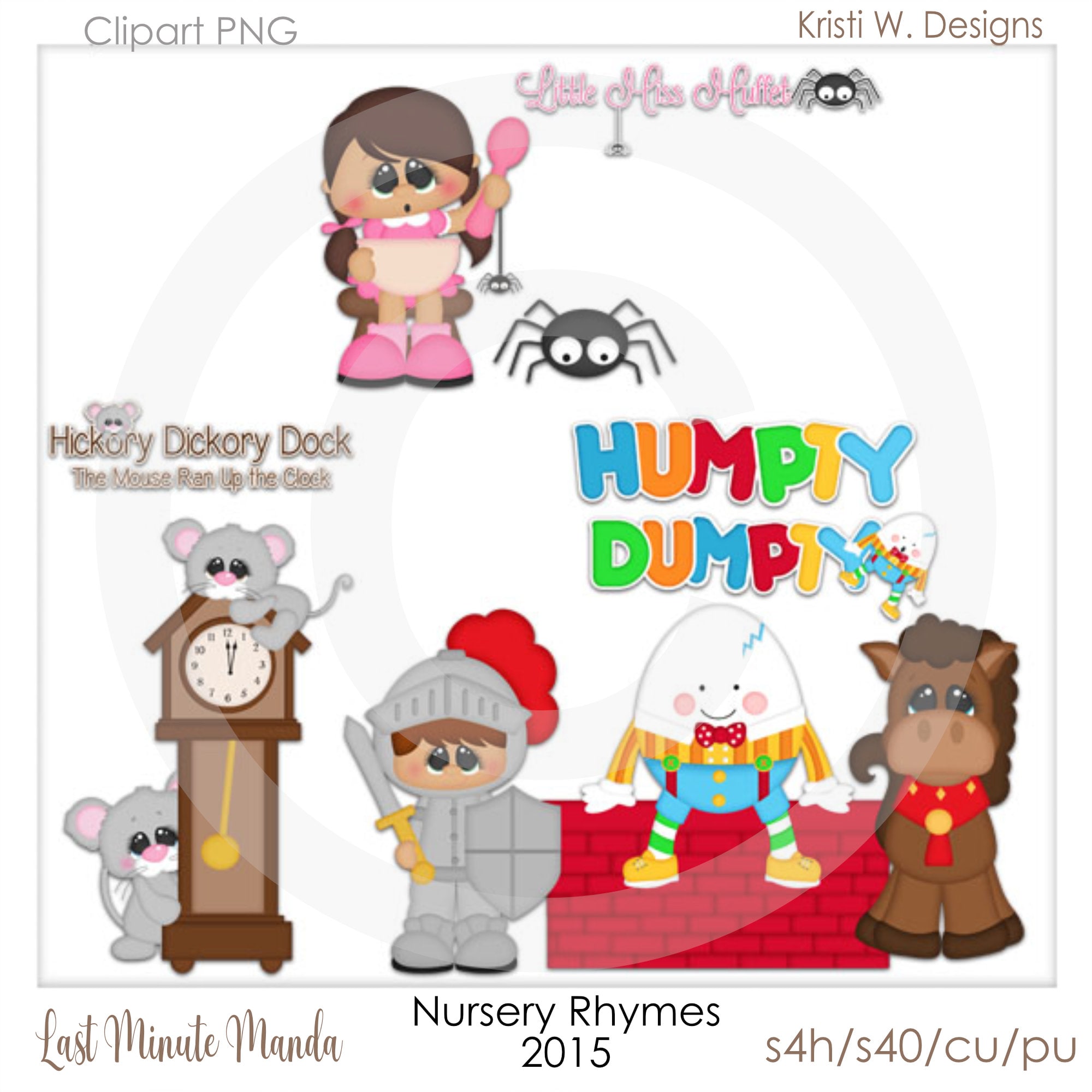 Knitted Nursery Rhyme Characters Clipart