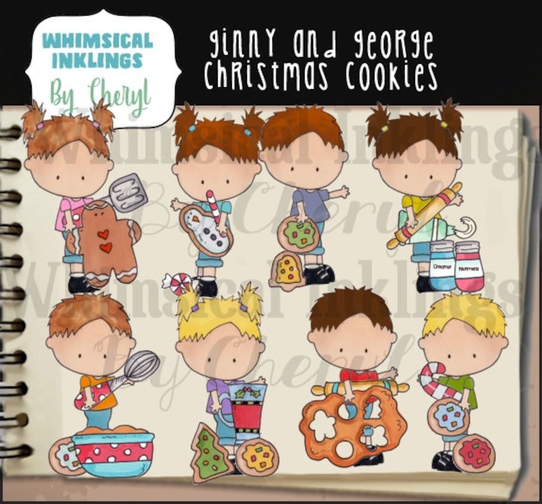 Ginny and George Christmas Cookies PNG Clip Art - Etsy