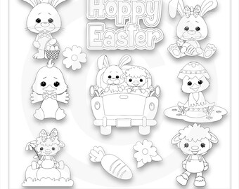 Easter Digital Stamp - Etsy