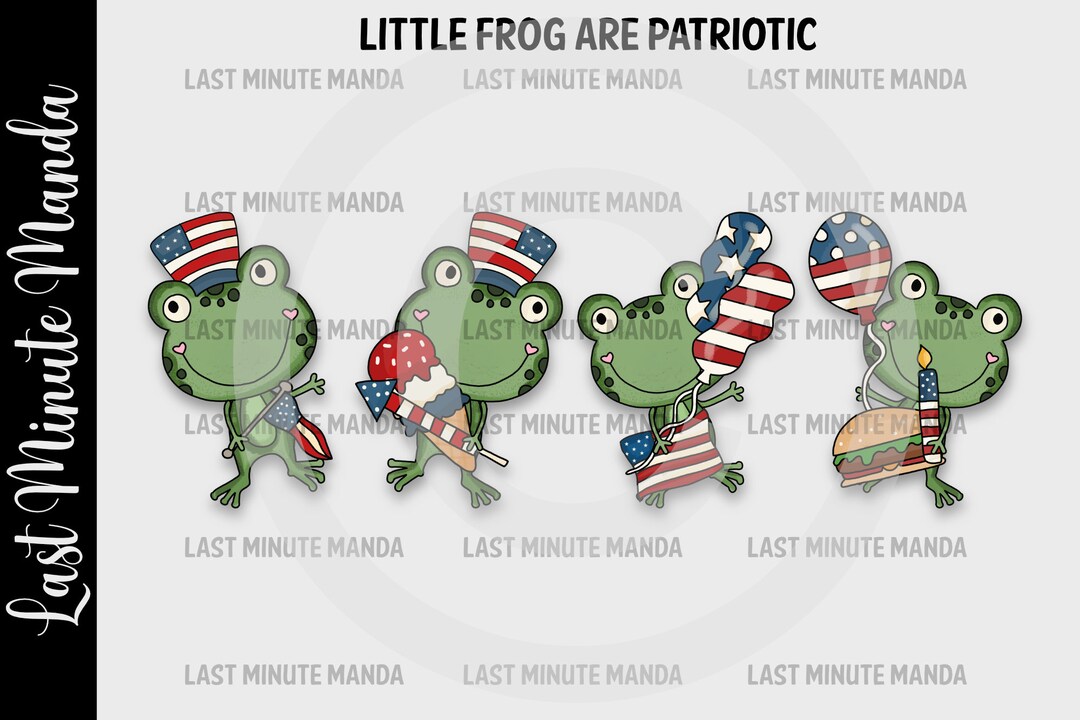 Little Frog Are Patriotic Clip Art, Commercial Use, Clipart, Digital ...