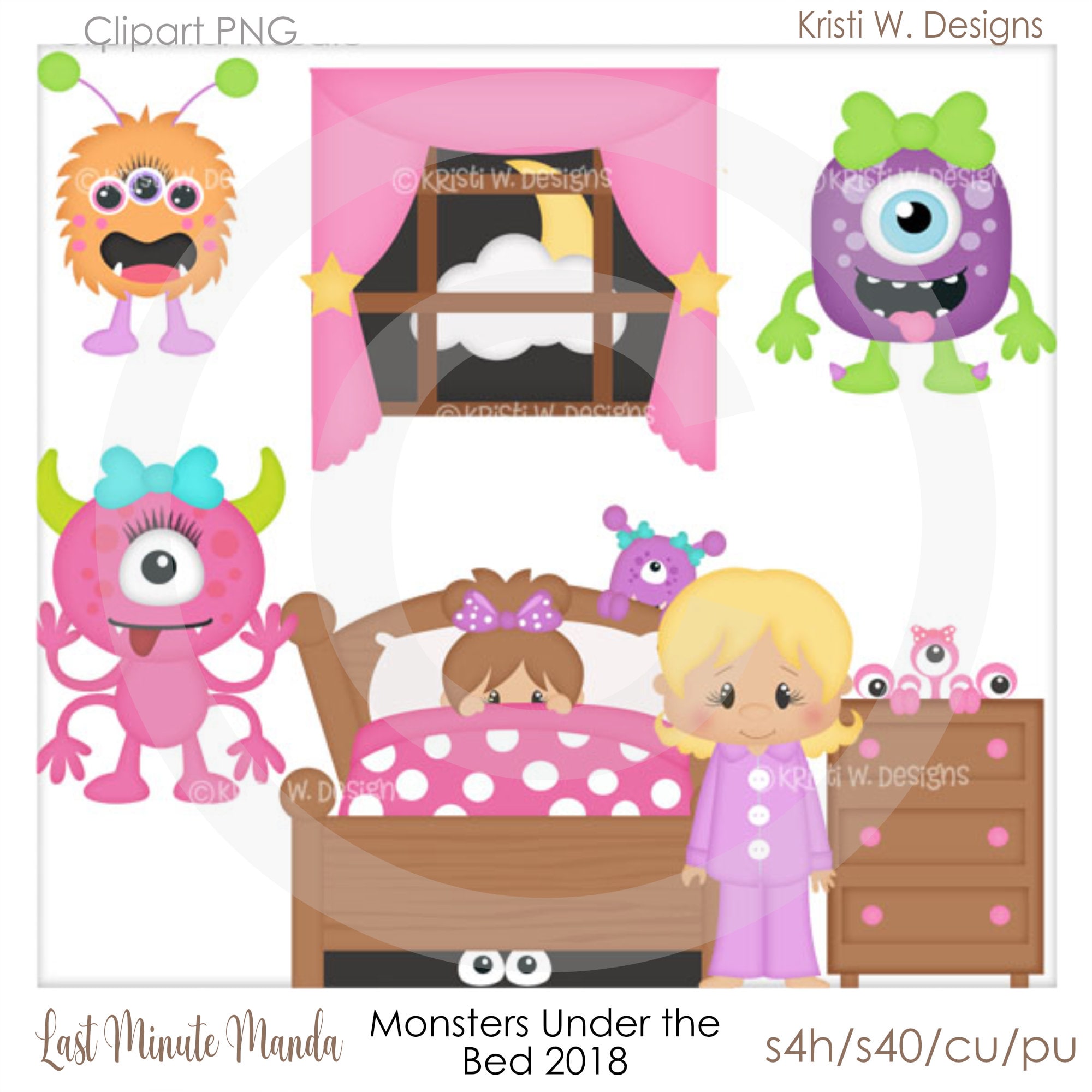 Monster Under Bed Clipart