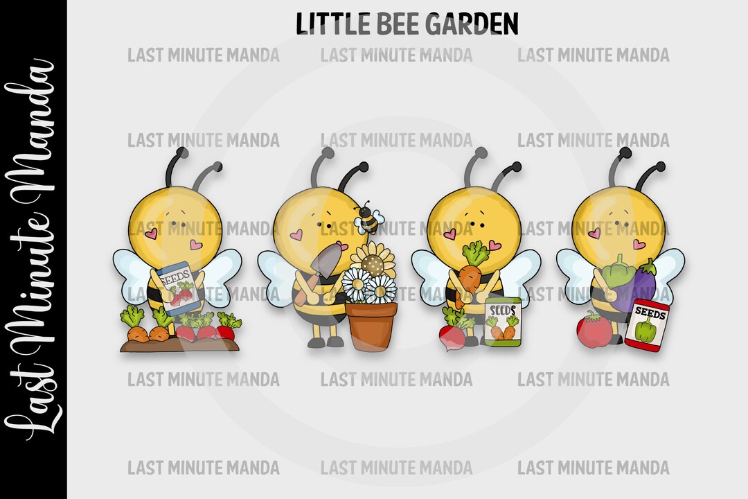 Little Bee Garden Clip Art, Commercial Use, Clipart, Digital Image, Png ...