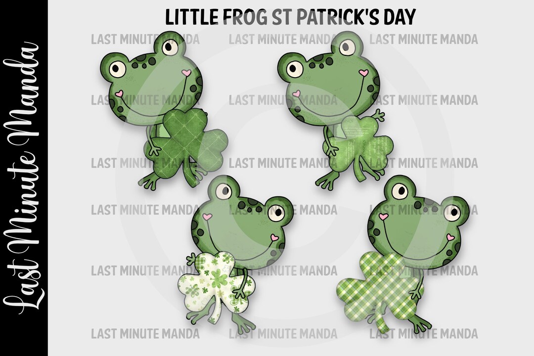 Little Frog St Patrick's Day Clip Art, Commercial Use, Clipart, Digital ...